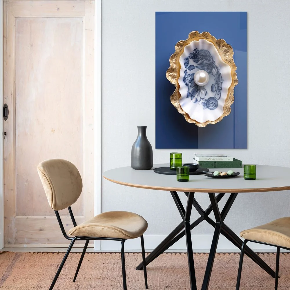 Oester - Delfts Blauw Parel plexiglas schilderij » XCLUSSO
