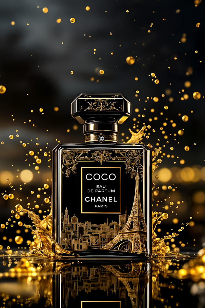 Coco Paris Black & Gold plexiglas schilderij » XCLUSSO